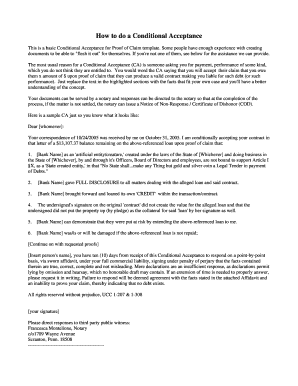 Fillable Online Conditional Acceptance - How todoc Fax Email Print - pdfFiller