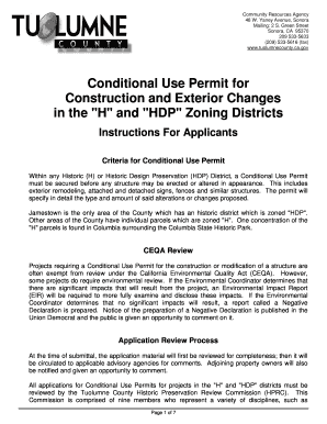 Fillable Online Conditional Use Permit - H HDP Zoning Districts ...