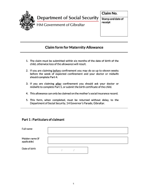 Fillable Online Maternity Allowance - claim form.docx Fax Email Print ...