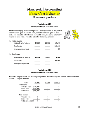 Fillable Online Managerial Accounting Basic Cost Behavior Fax Email ...