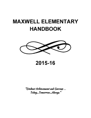 Fillable Online maxwellschools Maxwell Elementary School Handbook ...