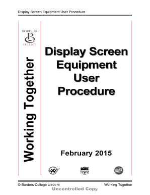 Fillable Online borderscollege ac Display Screen Equipment Procedure ...