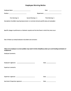 Fillable Online Second Warning Fax Email Print - pdfFiller