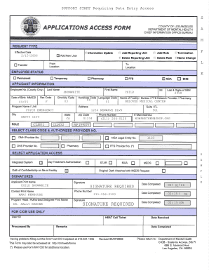 Fillable Online lacdmh lacounty SUPPORT STAFF Requiring Data Entry Access Fax Email Print ...