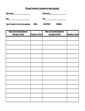 Fillable Online vetmed duhs duke Physical Inventory (complete at least ...