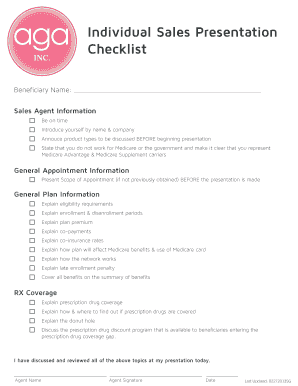 Fillable Online Individual Presentation Checklist - Gain System Fax ...