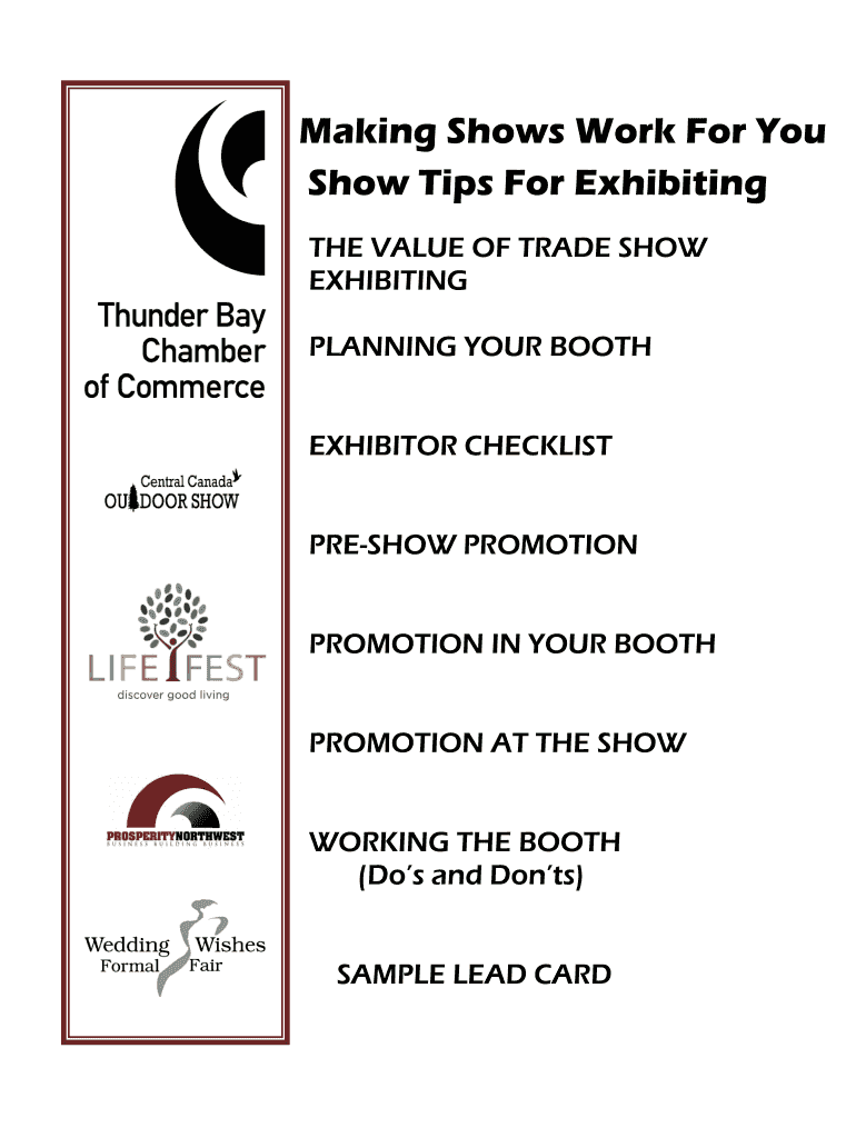 Fillable Online tbchamber Making Shows Work For You Fax Email Print ...