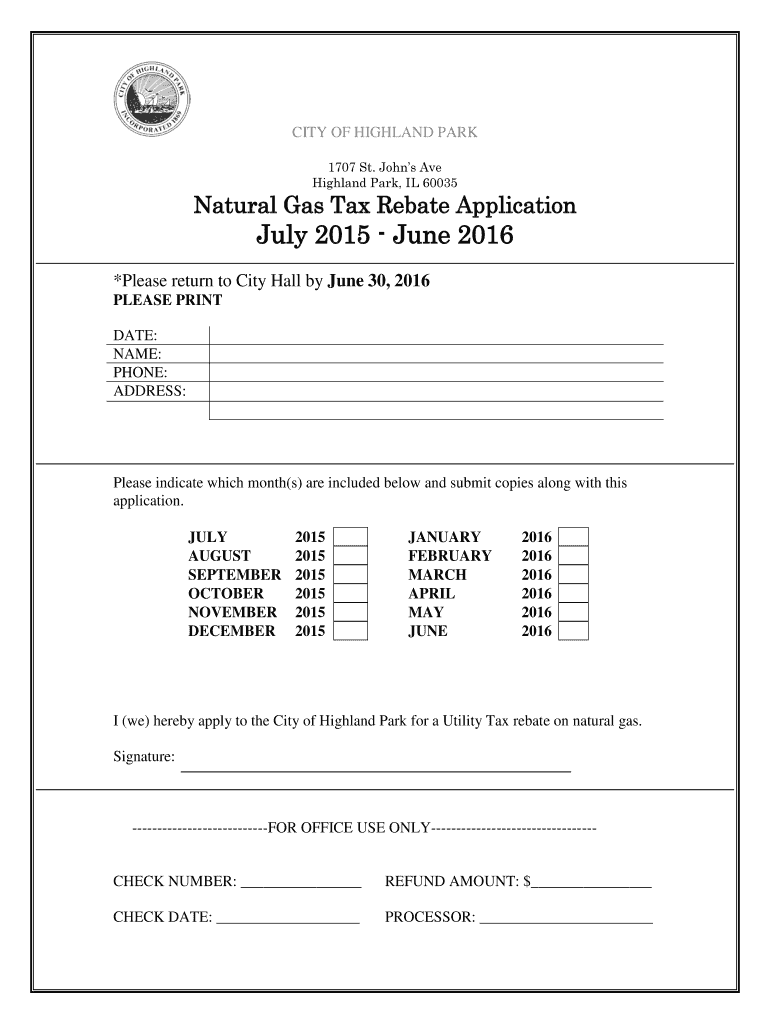 Fillable Online 1707 St Johns Ave Highland Park IL 60035 Natural Gas Fax Email Print - pdfFiller