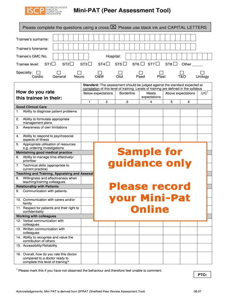 Fillable Online Intercollegiate Surgical Curriculum Fax Email Print - pdfFiller