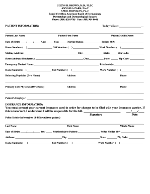 Fillable Online Patient Last Name Patient First Name Patient Middle ...