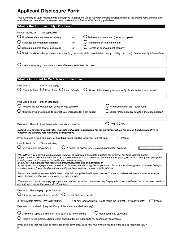 Fillable Online Applicant Disclosure Form - Iden Group Fax Email Print - pdfFiller