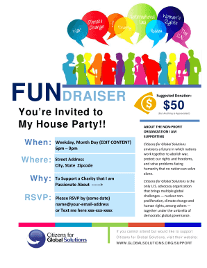 Fillable Online globalsolutions FUNDRAISER Suggested Donation 50 Youre ...