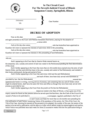 Fillable Online sangamoncountycircuitclerk Decree of Adoption ...
