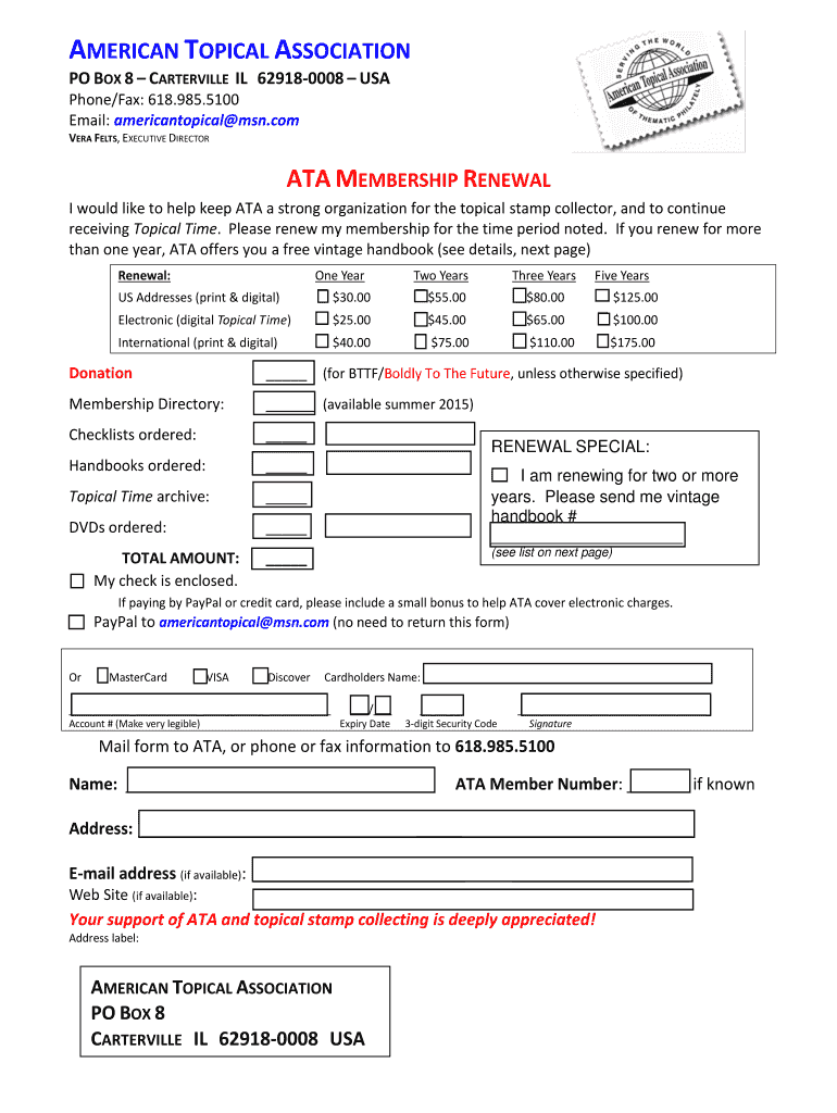 Fillable Online americantopicalassn I would like to help keep ATA a ...