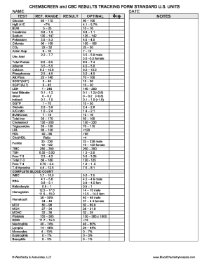 Fillable Online Chem screen tracking forms.doc Fax Email Print - pdfFiller