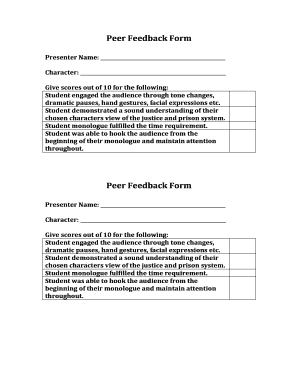 Fillable Online etawa org Peer Feedback Form Peer Feedback Form - etawa ...