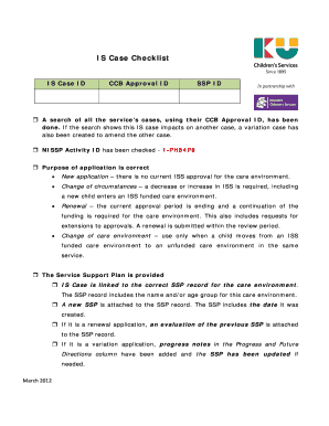Fillable Online IS Case Checklist Fax Email Print - pdfFiller