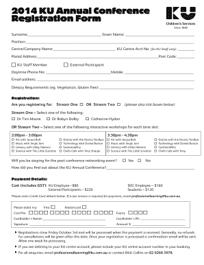 Fillable Online 2014 KU Annual Conference Registration Form Fax Email ...