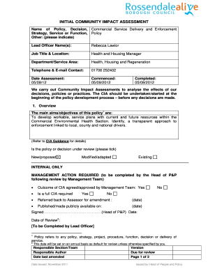 Fillable Online INITIAL COMMUNITY IMPACT ASSESSMENT Fax Email Print ...