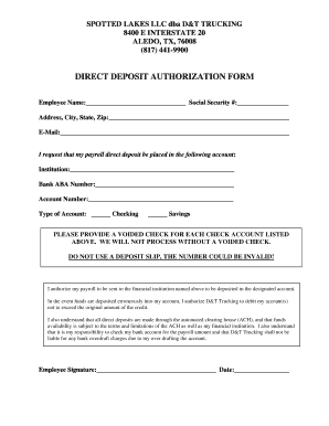Fillable Online Direct Deposit Form DT1 Fax Email Print - pdfFiller