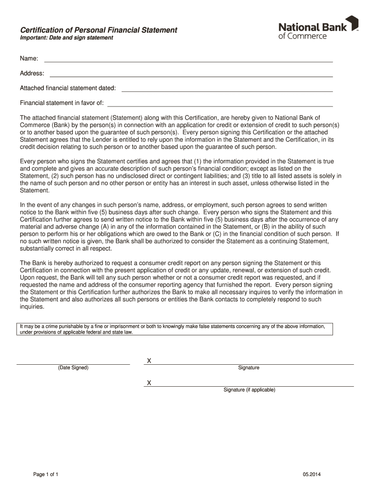 Fillable Online Certification-of-Personal-Financial-Statementpdf Fax ...
