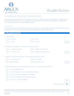 Fillable Online Wealth Builder - argusbm Fax Email Print - pdfFiller