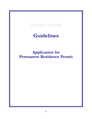 Fillable Online Guidelines for Application for Permanent Residence ...