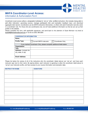 Fillable Online mentalhealthfirstaid Coordinator-Level-Access ...