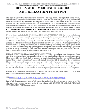 Fillable Online autoraza RELEASE OF MEDICAL RECORDS AUTHORIZATION FORM PDF RELEASE OF MEDICAL ...