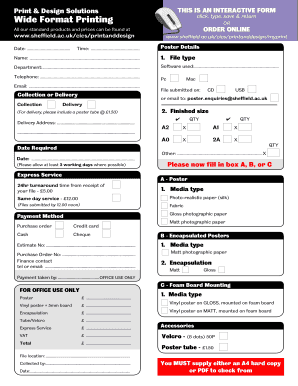 Fillable Online shef ac Poster-order-formpdf Fax Email Print - pdfFiller