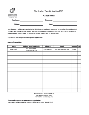 Fillable Online PLEDGE FORM - Canada Running Series Circuit du Canada ...
