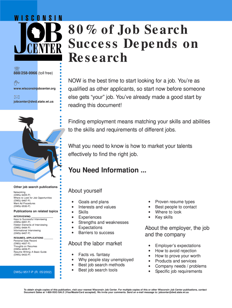 Fillable Online 80 of Job Search Success Depends on Research Fax Email ...
