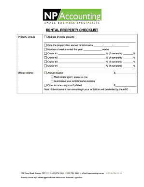 Fillable Online A - Check List - Rental Property Checklist Fax Email ...