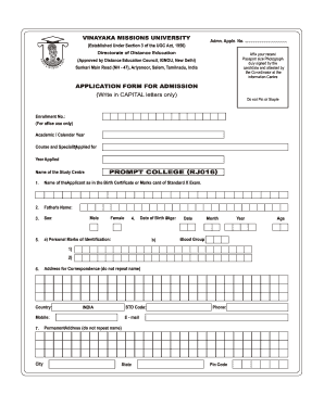 Fillable Online Admission Form Pdf Format Fax Email Print - pdfFiller