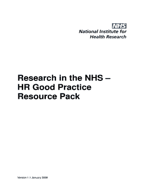 Fillable Online 1 Research in the NHS - Human Resources HR Good ...