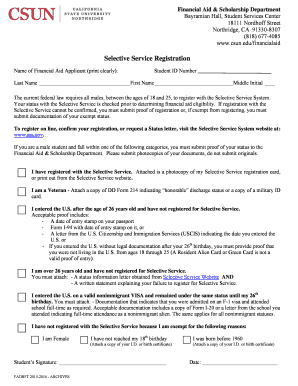 Fillable Online csun Selective Service Registration - California State ...