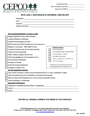 Fillable Online HUD ADD A HOUSEHOLD MEMBER CHECKLIST Fax Email Print ...