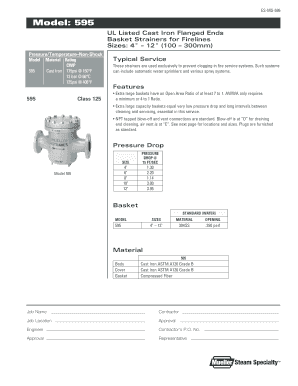 Fillable Online ES-MS-595 Model 595 - Watts Water Technologies Fax ...
