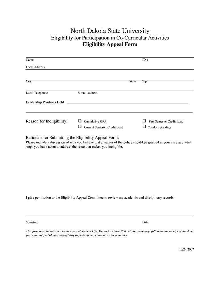 Fillable Online ndsu co-curractivertf Fax Email Print - pdfFiller