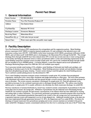 Fillable Online Permit Fact Sheet 1 General Information Permit Number ...