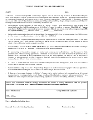 Fillable Online CONSENT FOR PAYMENT AND HEALTHCARE OPERATIONS Fax Email ...
