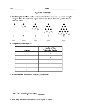 Figurate Numbers Practice Problem Set Sequence - Fill Online, Printable ...