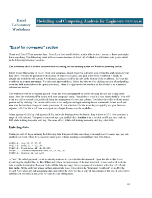 Fillable Online Excel Laboratory Worksheet - Unit information Fax Email ...