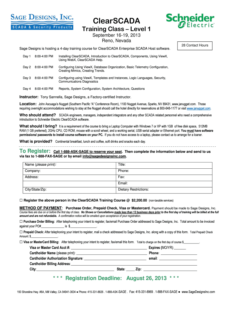 Fillable Online ClearSCADA - SCADA hardware and Open-Architecture Fax ...