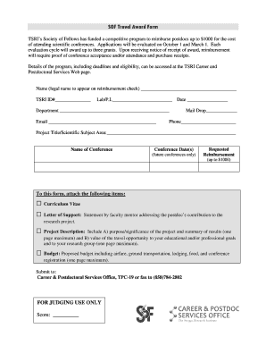 Fillable Online education scripps SOF Travel Award Form ...