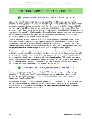 Fillable Online bbg1 Pre Employment Form Template - bbg1net Fax Email ...