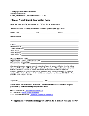 Appointment Application Form | pdfFiller