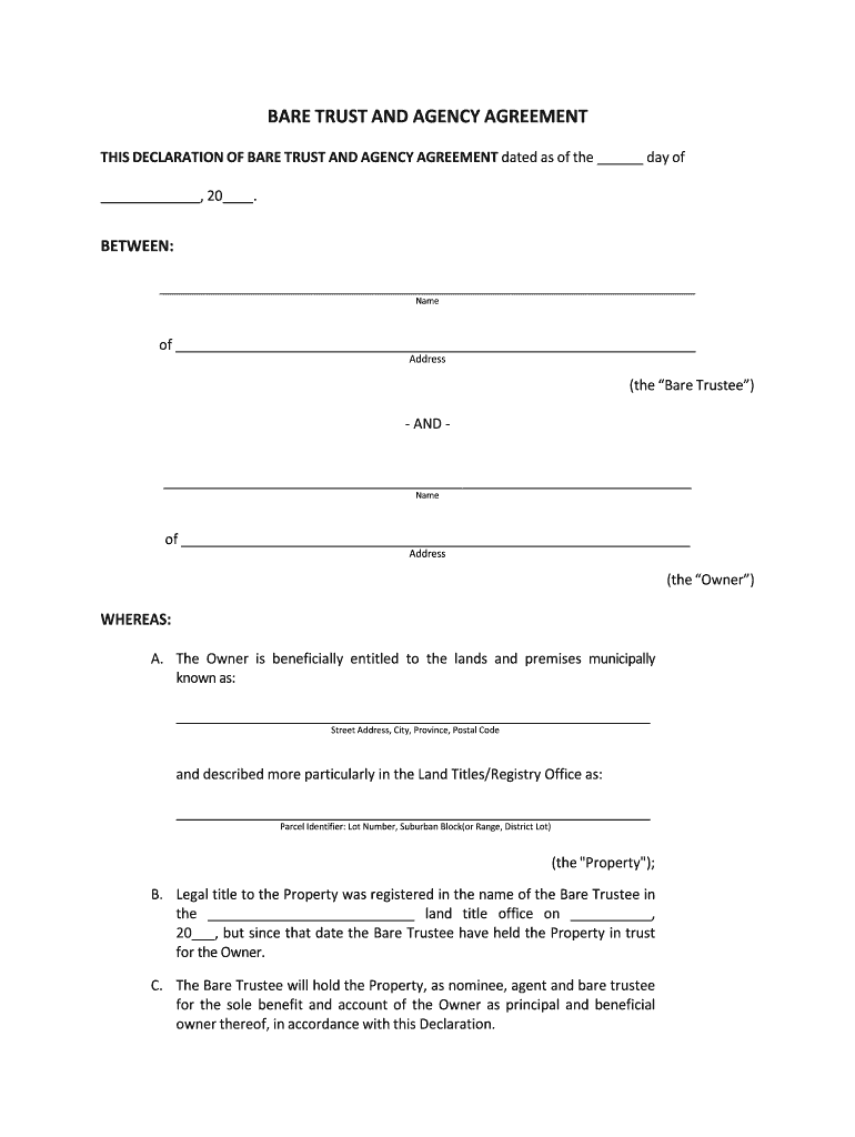 Bare Trust Fill Out Sign Online DocHub