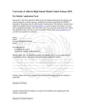 Fillable Online Fee Subsidy Application Formdocx Fax Email Print ...