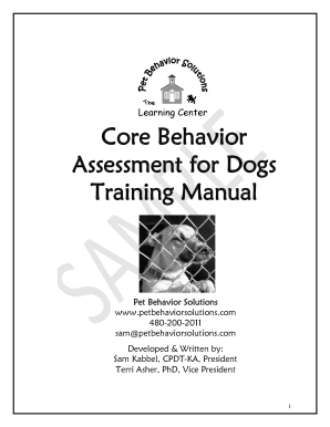 Fillable Online Dog behavior evaluation form - instructions ACC Fax ...